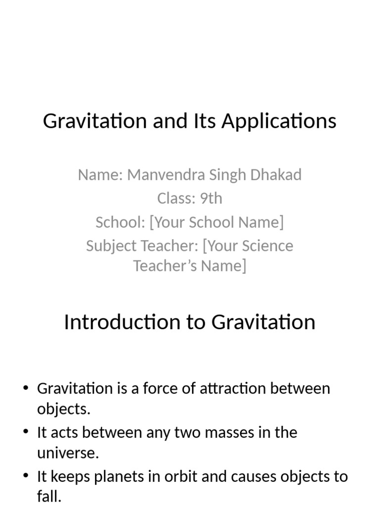 Gravitation_PPT_Class9 | PDF
