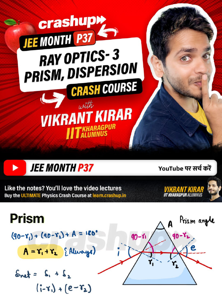 JEE P37 Prism and Optical Instruments | PDF