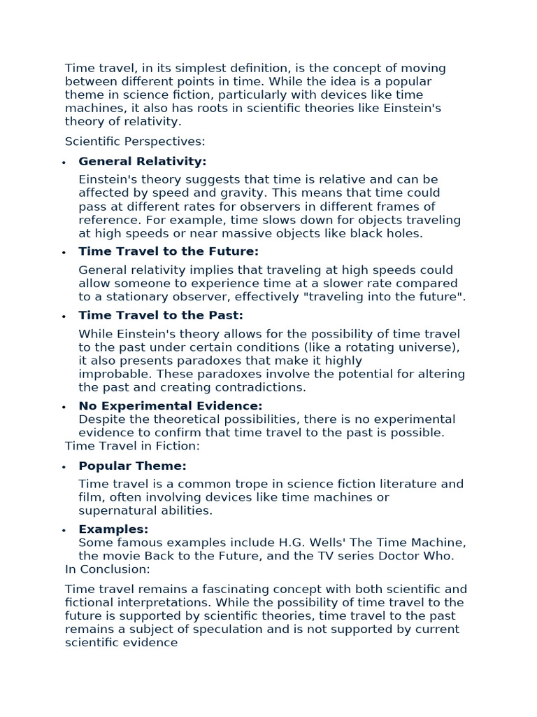 Time Travel Myth or Real | PDF