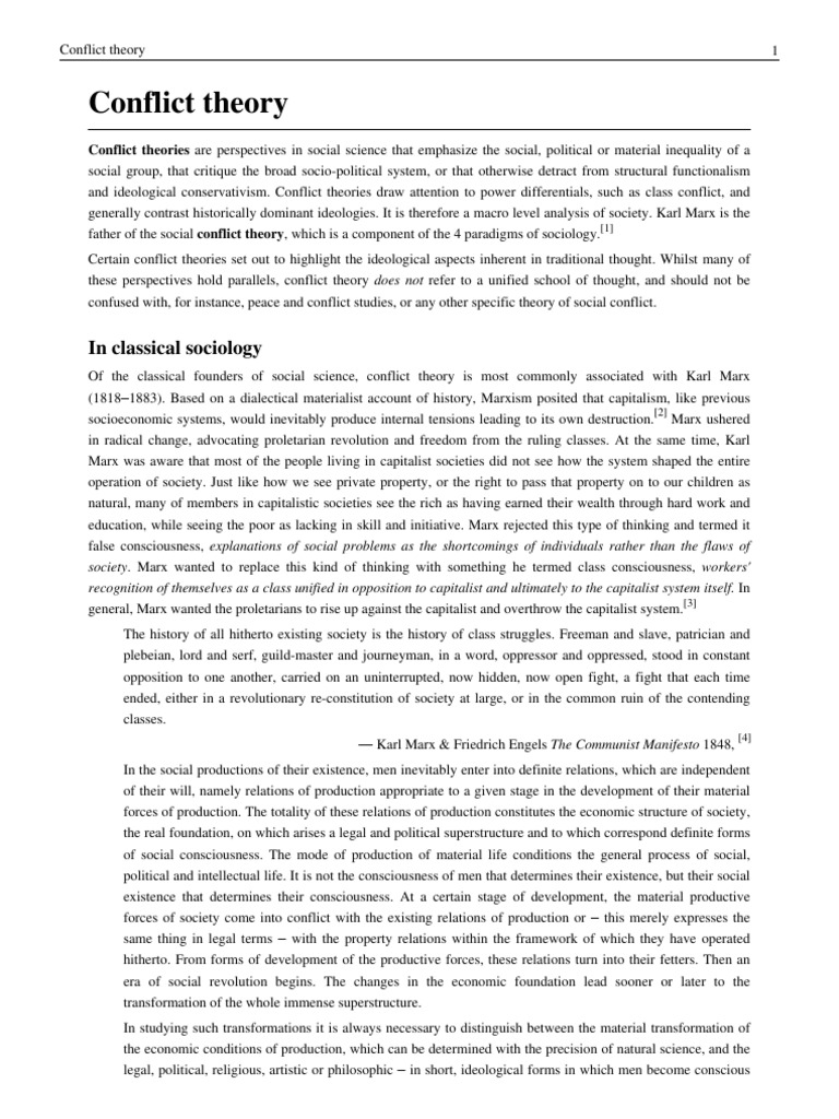 Conflict Theory | PDF | Sociological Theories | Philosophical Movements