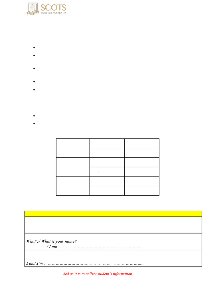 PT Kindy - Instructions - Question Booklet | PDF