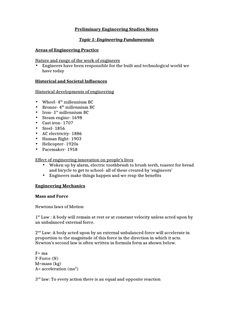 Engineering Fundamentals and Mechanics Notes | PDF | Chemical Bond ...