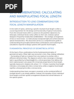 Effective Focal Length of Lens Combinations | PDF | Optics | Light