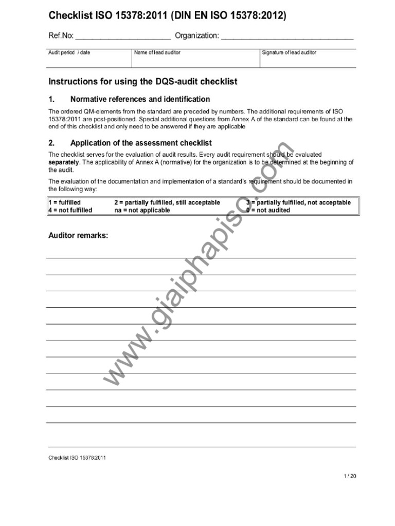 Dokumen - Tips Checklist Iso 15378 | PDF