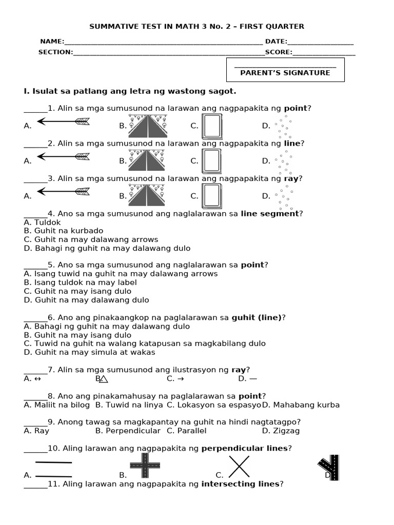 Summative Test 2 in Math 3 Quarter 1 | PDF