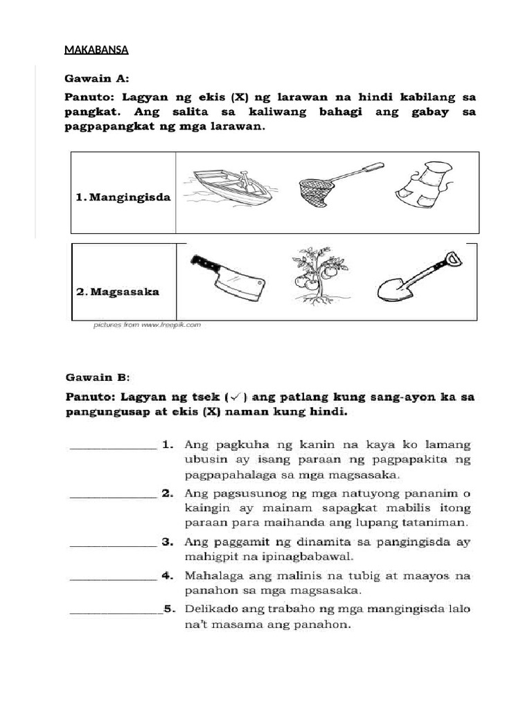 MAKABANSA Worksheet | PDF