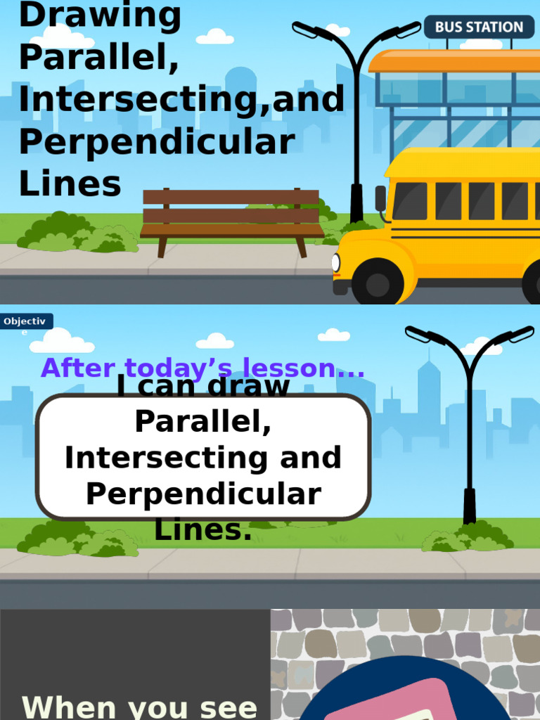 MATH3 Q1 W3 DAY5-Drawing Parallel, Intersecting and Perpendicular Lines | PDF | Perpendicular ...