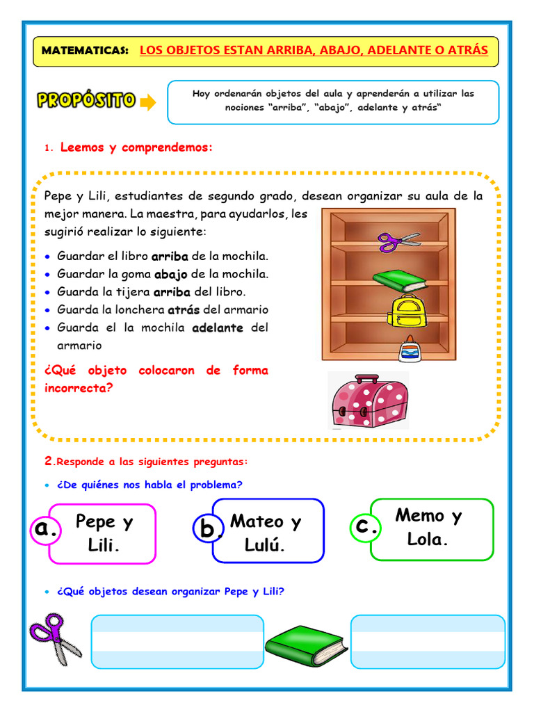 Ficha W - Mat - Arriba, Abajo ... | PDF