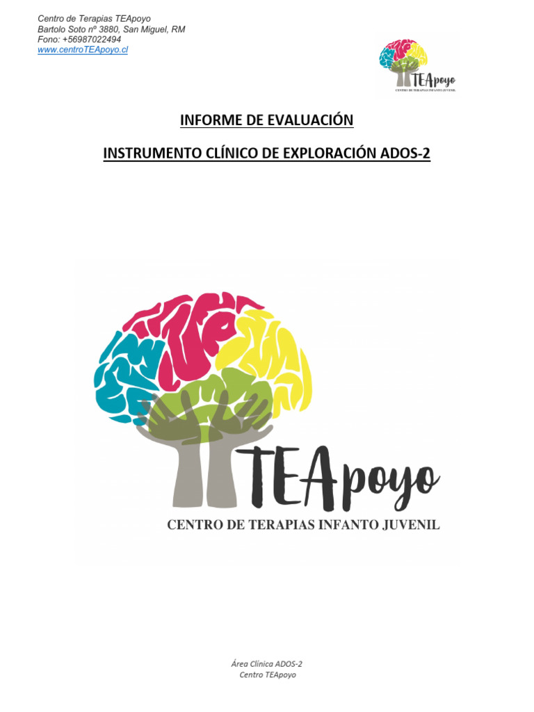 Informe ADOS - 2 Cristóbal Gómez Aceituno | PDF | Autismo | Comunicación