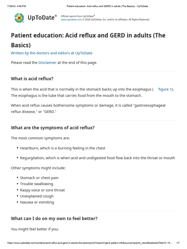 GERD PT Information | PDF | Gastroesophageal Reflux Disease | Clinical ...
