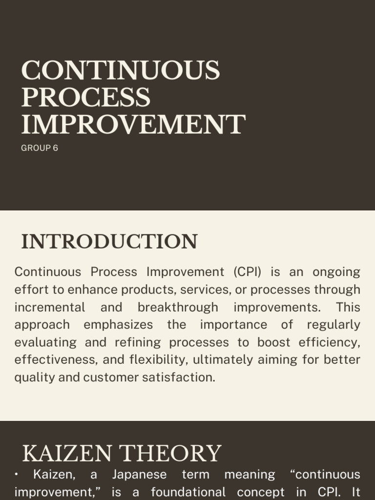Group 6 - Continuous Process Improvement | PDF