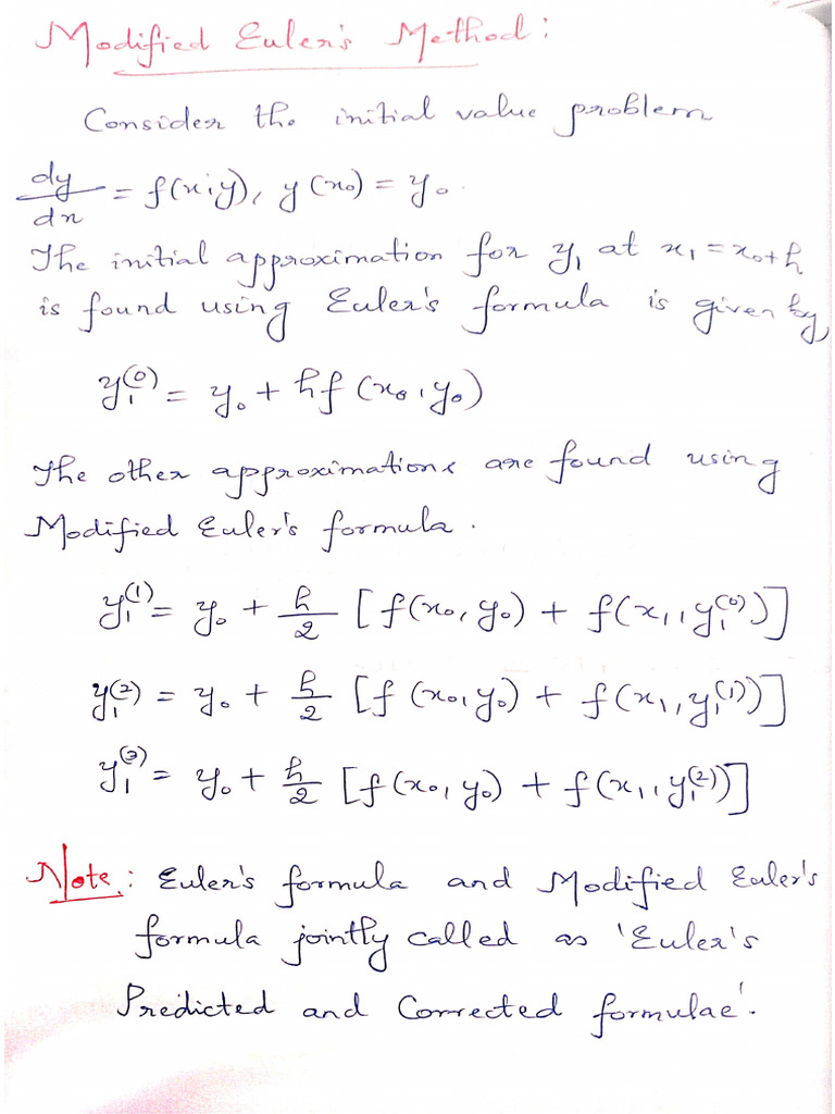 Modified Eulers Method | PDF