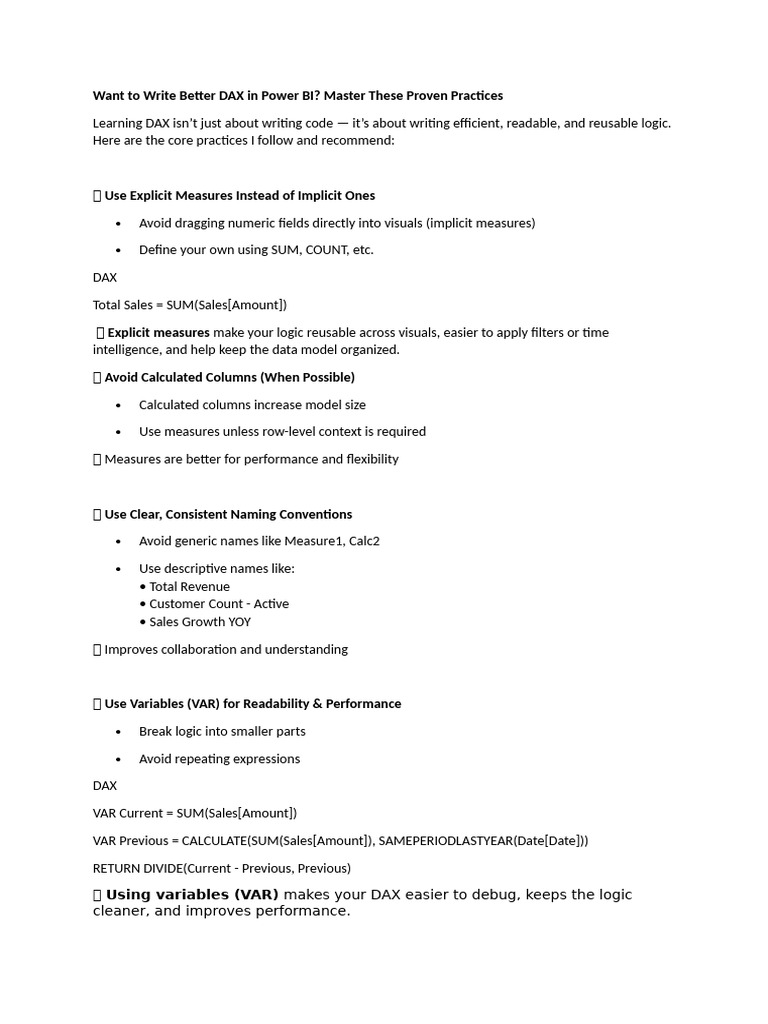 Mastering DAX for Power BI Efficiency | PDF | Microsoft Excel | Data ...
