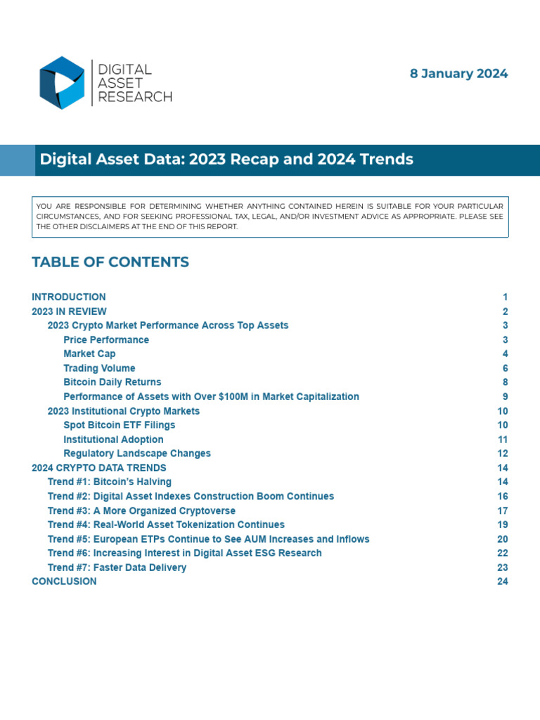 DAR Digital Asset Data 2023 Recap and 2024 Trends | PDF ...