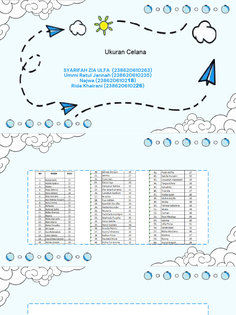 Data Ukuran Celana | PDF