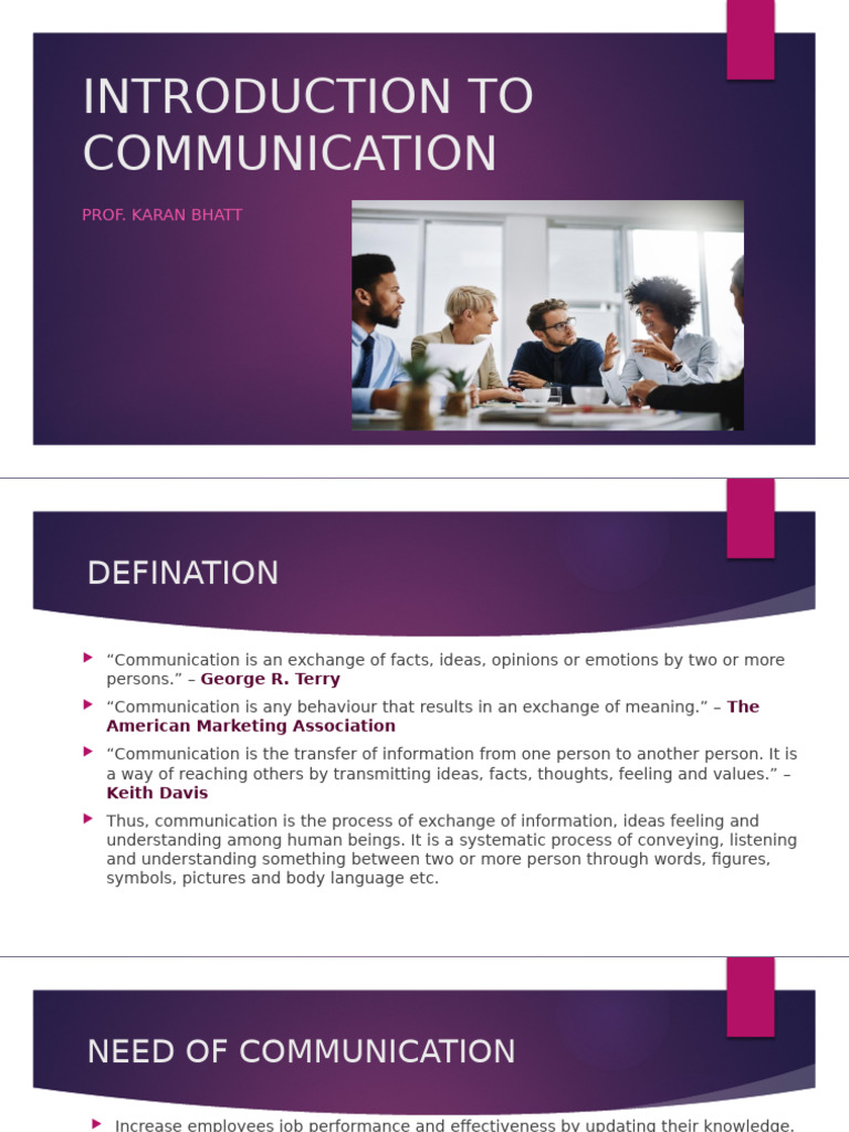 Introduction To Communication | PDF | Communication | Nonverbal Communication