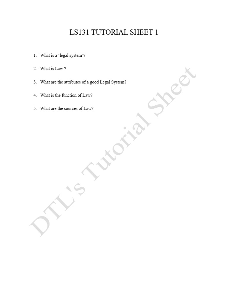 Ls131 Tutorial Sheet 1 - 101222 | PDF