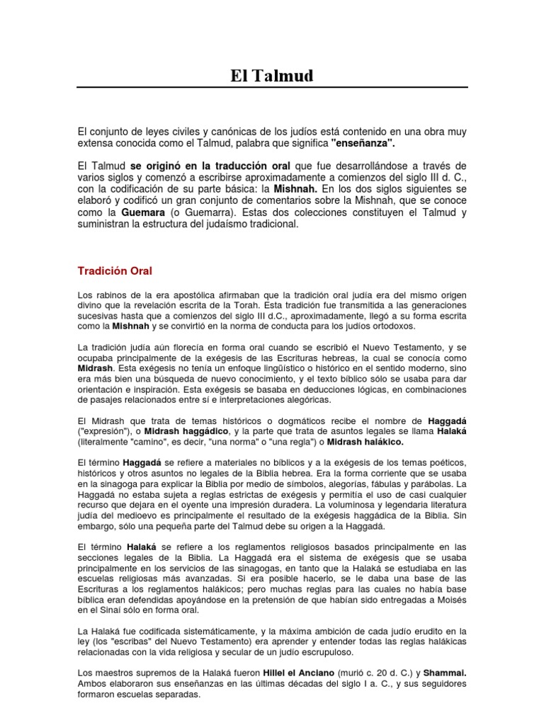 Significado y origen del Talmud | PDF | Talmud | Judaísmo