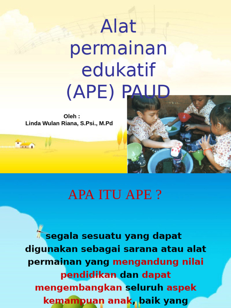 Panduan APE Edukatif untuk PAUD | PDF
