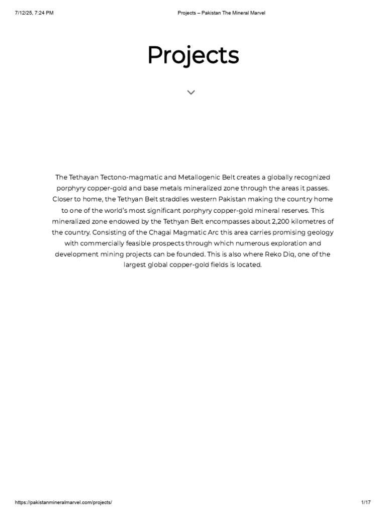 Projects - Pakistan The Mineral Marvel | PDF | Mining | Coal