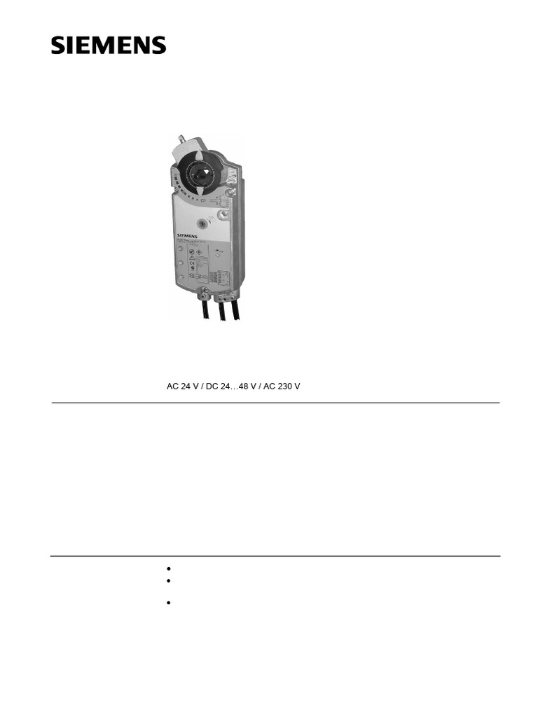 Air Damper Actuators GCA..1 - en | PDF | Alternating Current | Actuator