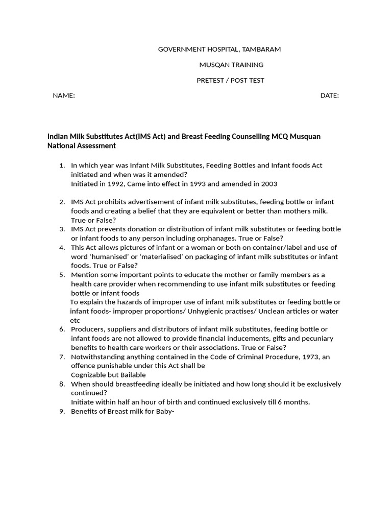 IMS Act and Breastfeeding Guidelines | PDF | Breast Milk | Breastfeeding