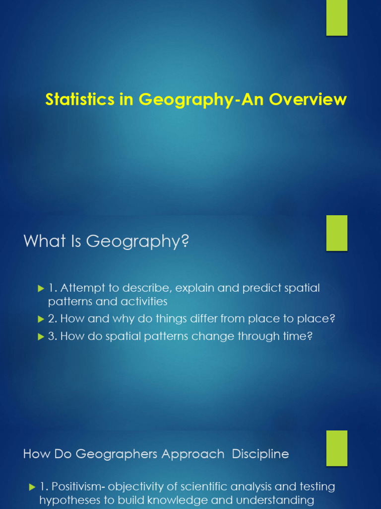 Statistics in Geography: An Overview | PDF | Statistics | Quantitative ...