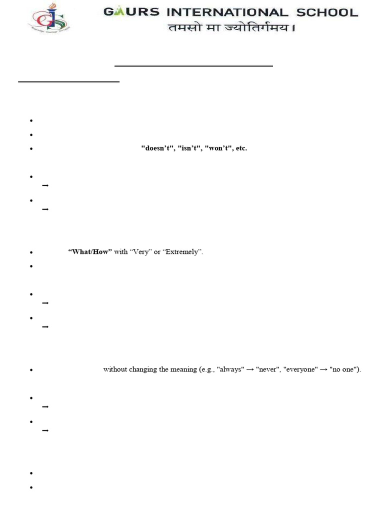 11 Transformation of Sentences Worksheet | PDF | Verb | Subject (Grammar)