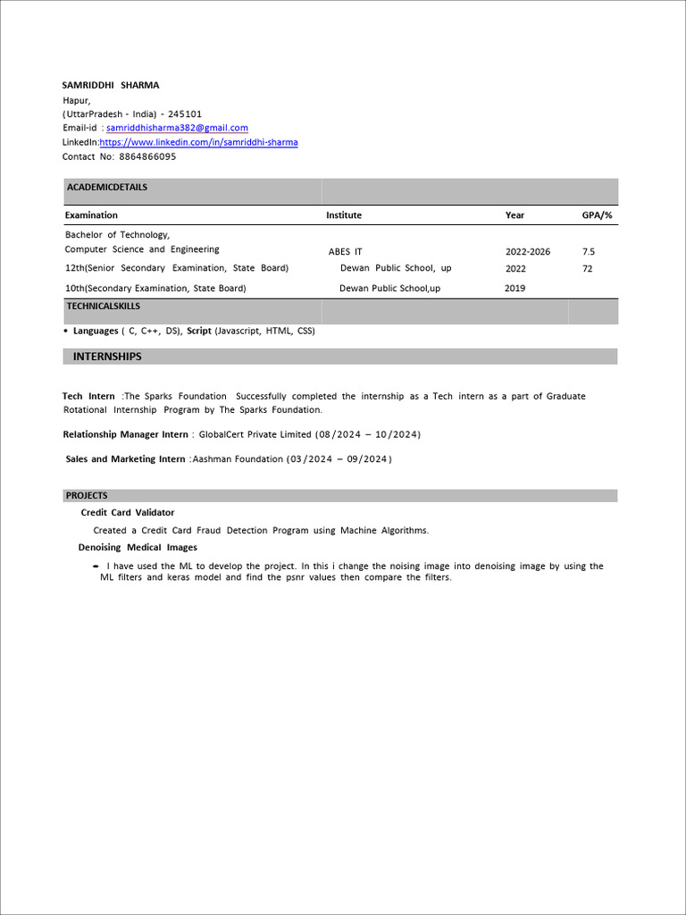 Sam Ridd Hi Resume | PDF