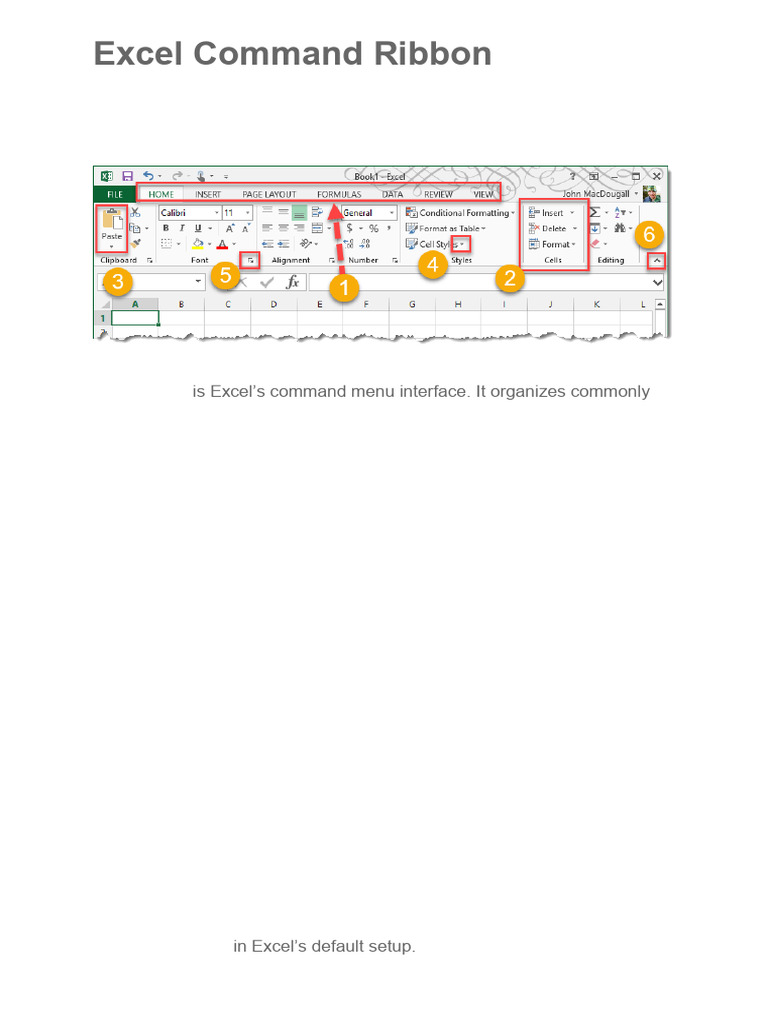 Excel Command Ribbon | PDF | Microsoft Excel | Spreadsheet