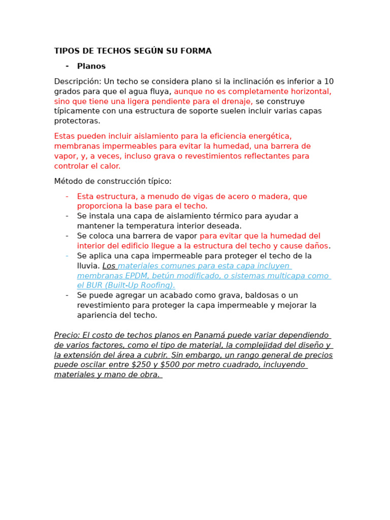 Tipos de techos: planos, inclinados y curvos | PDF | Techo | Ingeniería ...