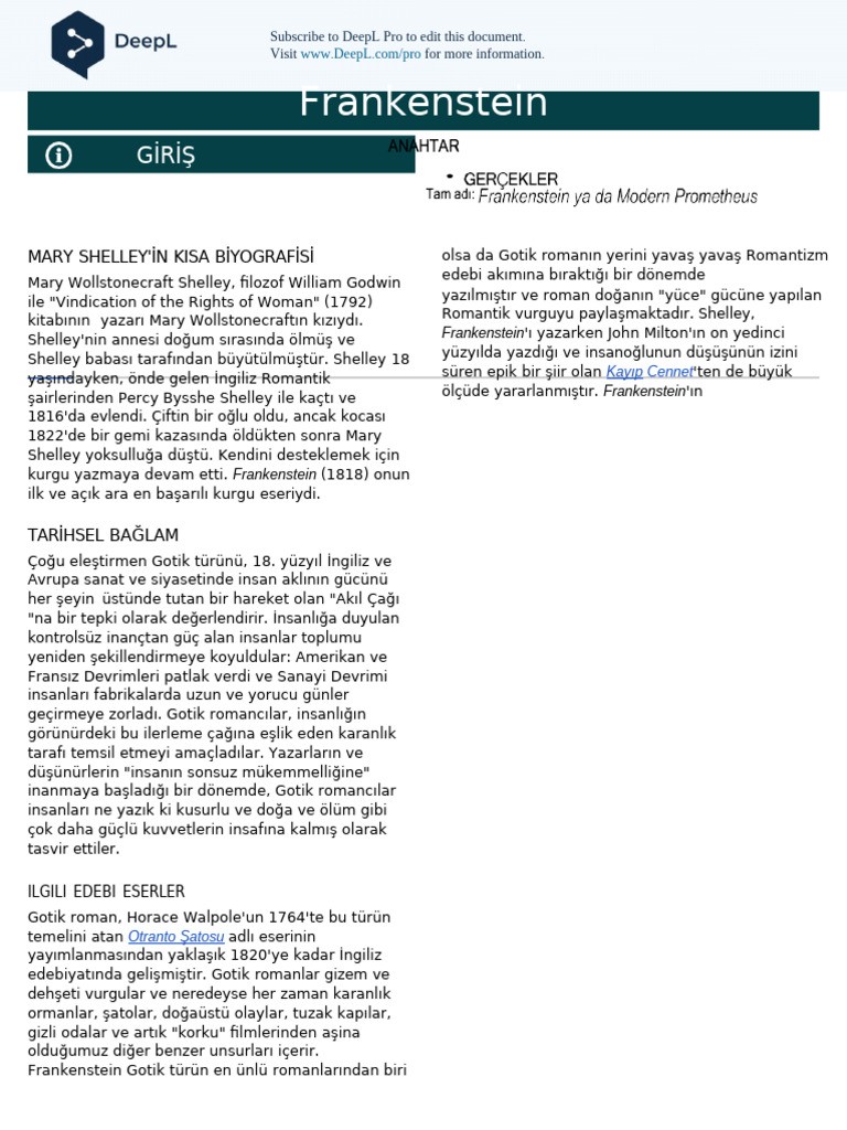 Frankenstein-LitChart TR | PDF
