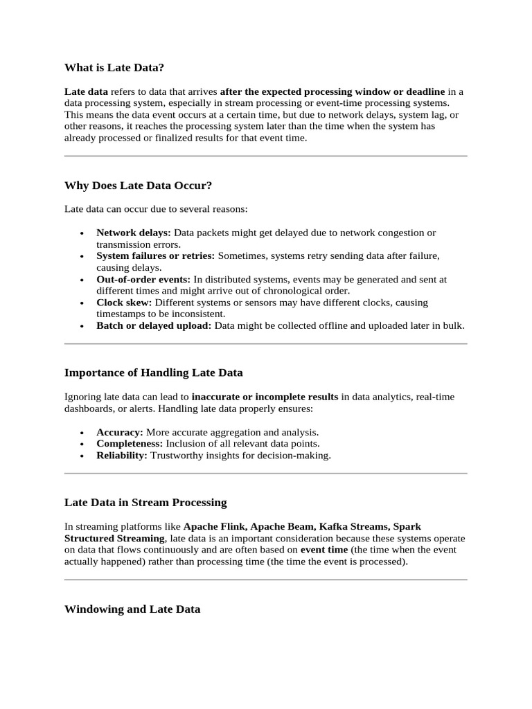 What Is Late Data | PDF | Computer Science | Computer Engineering