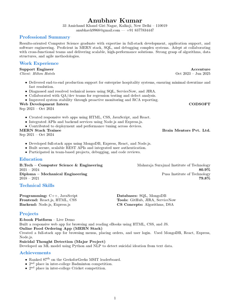 Anubhav Resume | PDF | Web Development | Computing