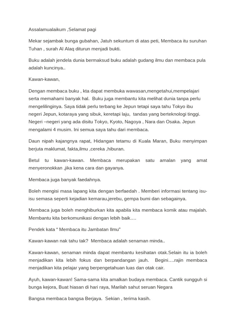 Pentingnya Membaca untuk Ilmu dan Kesihatan | PDF