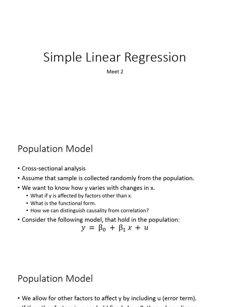 Pertemuan 2 - Simple Linear Regression | PDF | Ordinary Least Squares | Errors And Residuals