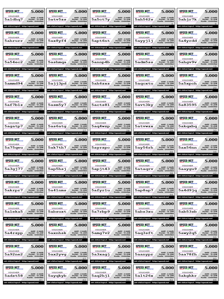 Voucher 5k Speed | PDF