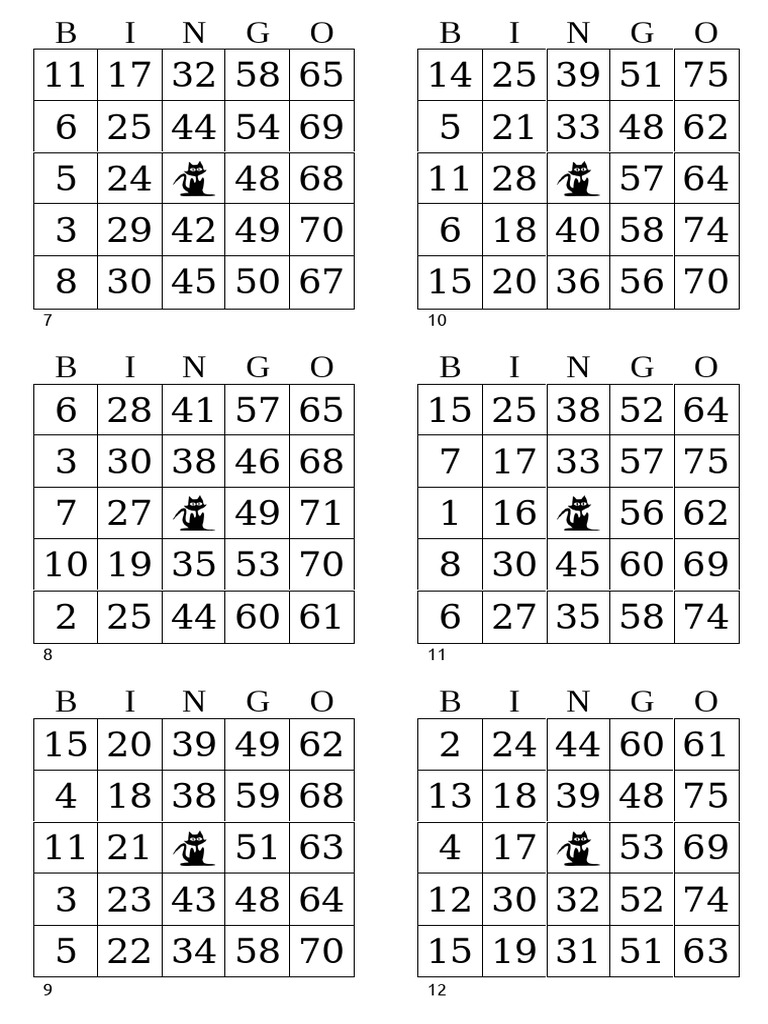 Bingo Number Combinations List | PDF