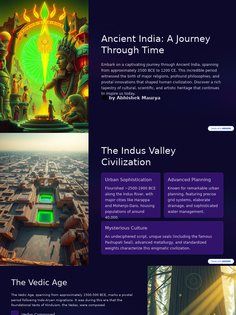 Ancient India A Journey Through Time | PDF | Vedas | Ashoka