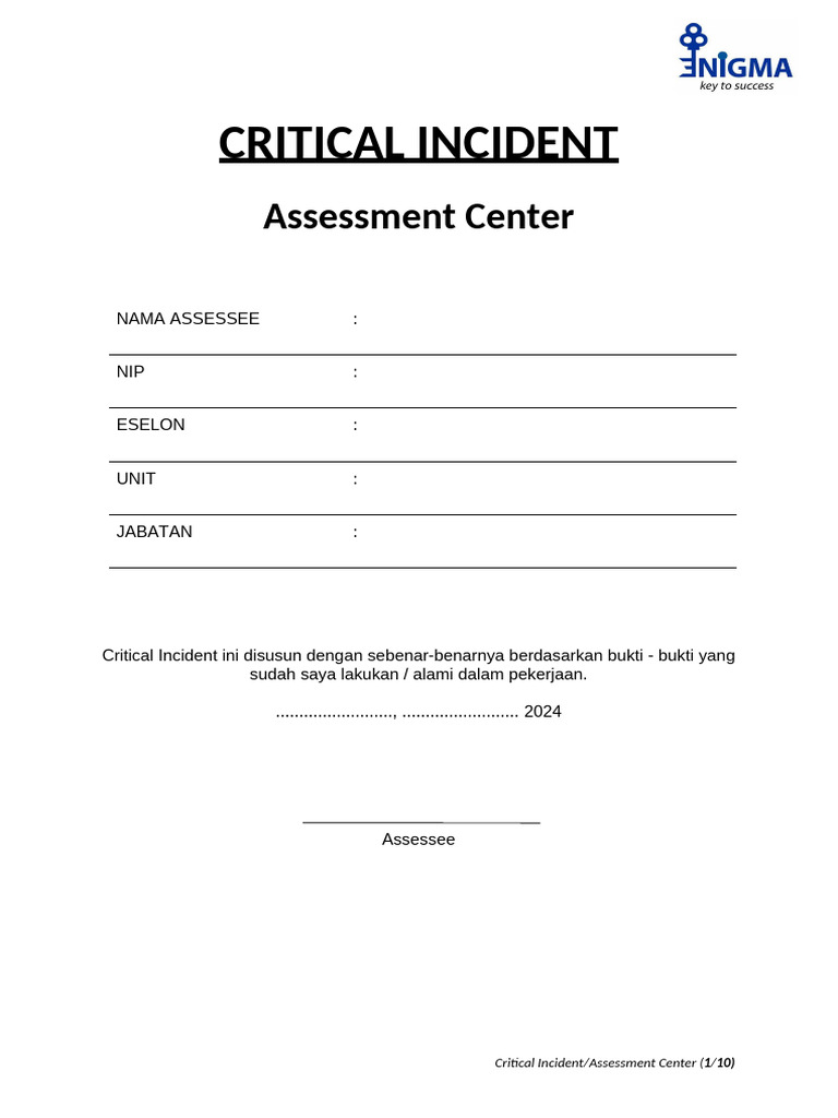 Form CI Assesment Pebruari 2024 | PDF