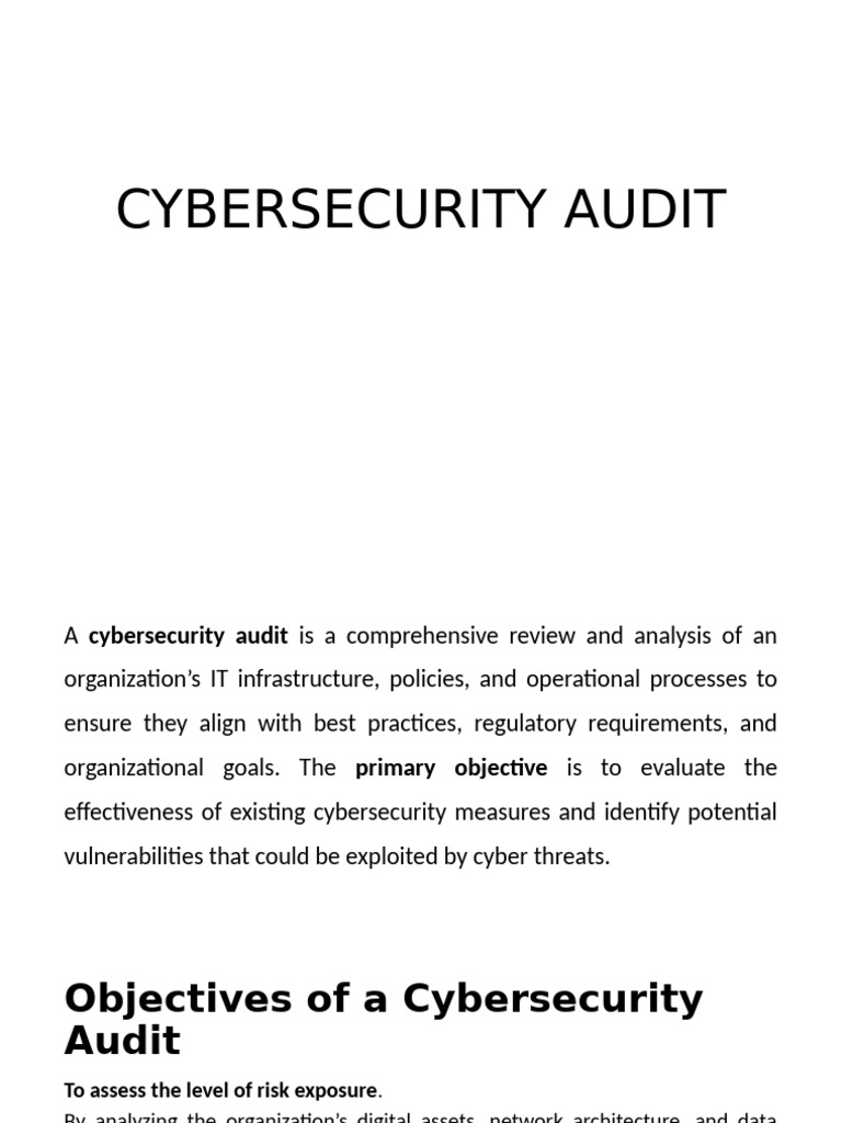 Cybersecurity Audit | PDF | Security | Computer Security