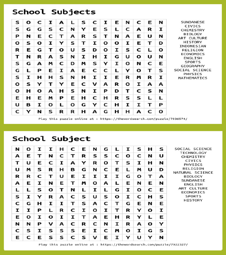 School Subjects Games | PDF