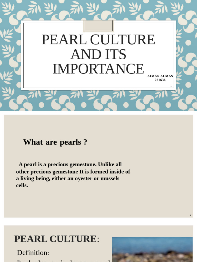 Pearl Culture and Its Importance | PDF | Pearl | Oyster