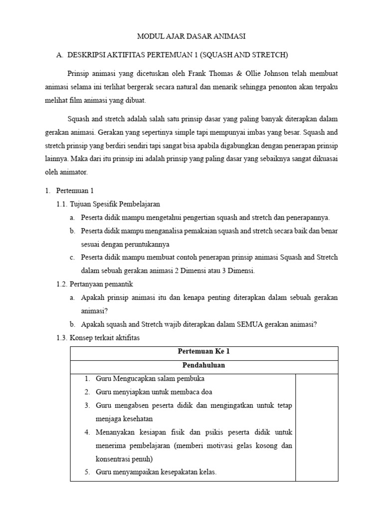 Prinsip Squash dan Stretch dalam Animasi | PDF