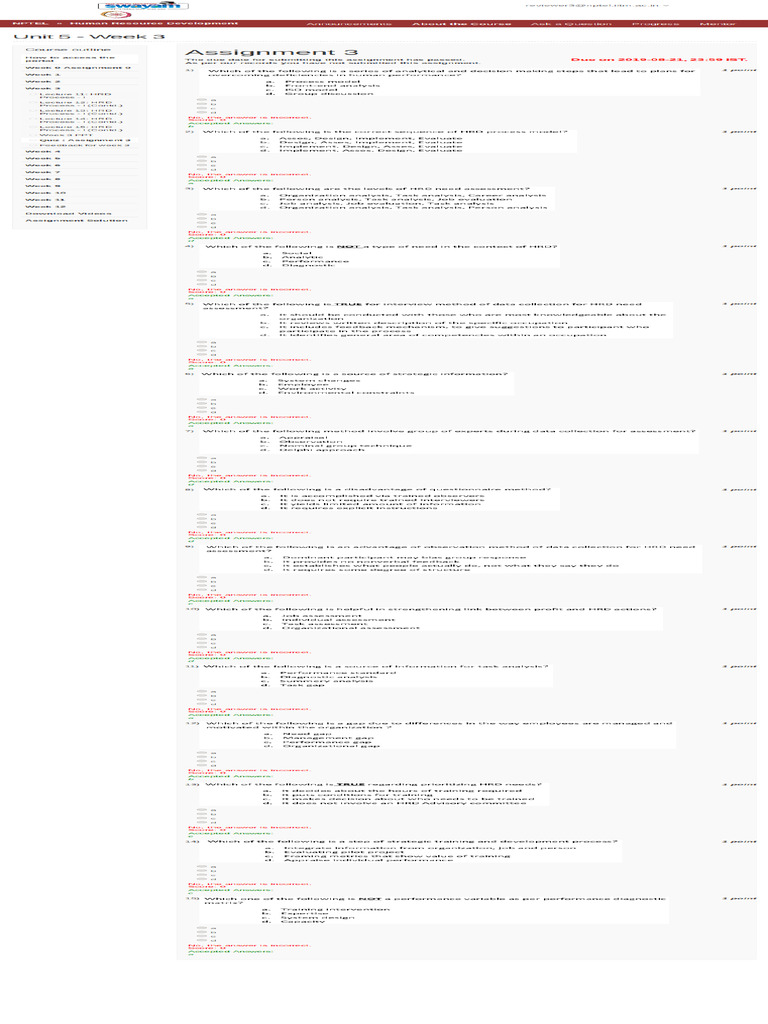 Noc19 mg51 Assignment Week 3 | PDF