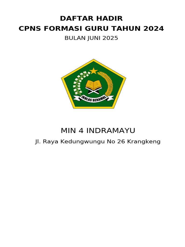 Cover Daftar Hadir Manual | PDF