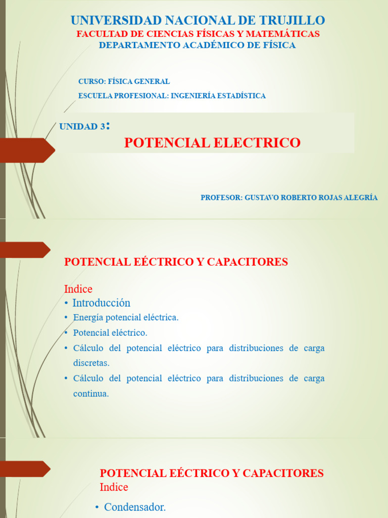 Potencial Electrico | PDF | Capacidad | Condensador