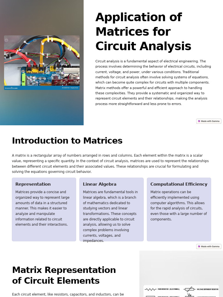 Application of Matrices For Circuit Analysis '1 | PDF | Electrical Network | Matrix (Mathematics)