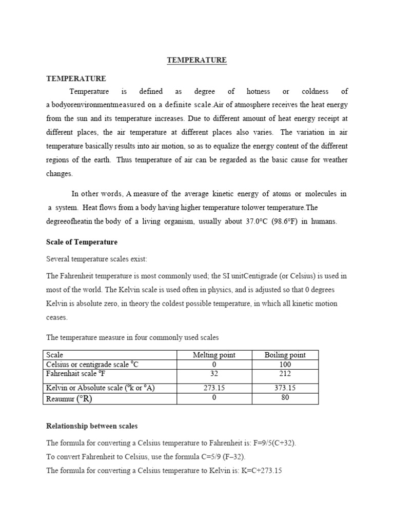PDF Lecture 6.TEMPERATURE | PDF | Cloud | Fog
