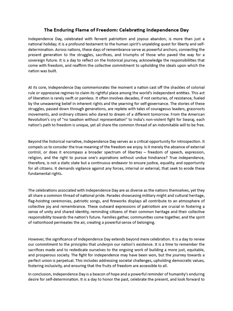 The Enduring Flame of Freedom | PDF | Political Science